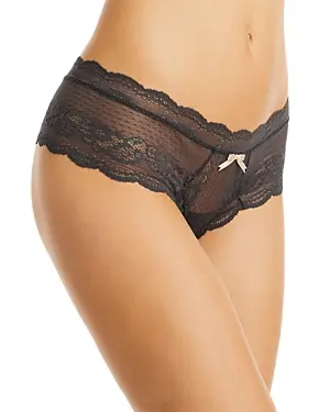 Eberjey Anouk Lace Swiss-dot Thong Graphite