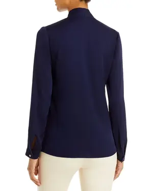 Kobi Halperin Nellie Silk-blend Pleated Blouse - Midnight Blue