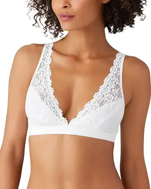 Wacoal Embrace Lace Convertible Plunge Soft Cup Wireless Bra - Delicious White