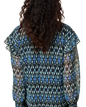 Whistles Diamond Ikat Print Blouse