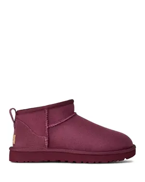UGG Classic Ultra Mini Shearling Booties - Burnt Magenta