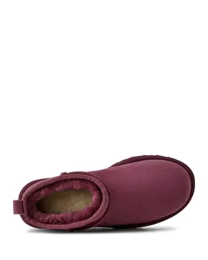 UGG Classic Ultra Mini Shearling Booties - Burnt Magenta