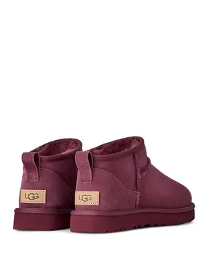 UGG Classic Ultra Mini Shearling Booties - Burnt Magenta