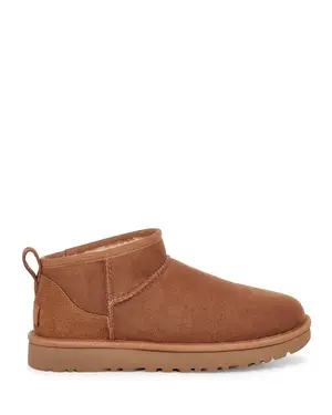 UGG Classic Ultra Mini Shearling Booties - Chestnut