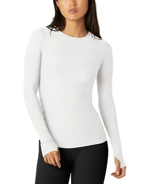 Beyond Yoga Featherweight Classic Crew Pullover - Cloud White