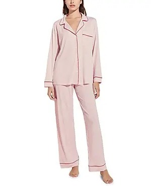 Eberjey Gisele Printed Long Pajama Set Duo Stripe
