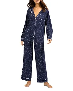 Eberjey Gisele Printed Long Pajama Set Starlight/ivory