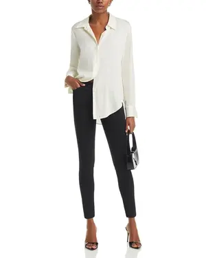 7 For All Mankind Slim Illusion High Rise Ankle Skinny Jeans - Luxe Black
