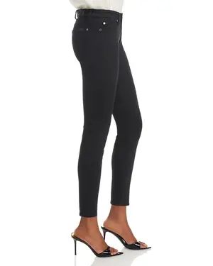 7 For All Mankind Slim Illusion High Rise Ankle Skinny Jeans - Luxe Black