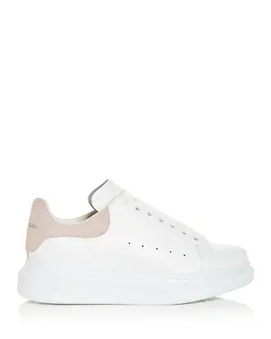 Alexander McQueen Oversized Suede Heel Detail Sneakers - White/pastel