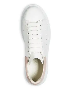 Alexander McQueen Oversized Suede Heel Detail Sneakers - White/pastel
