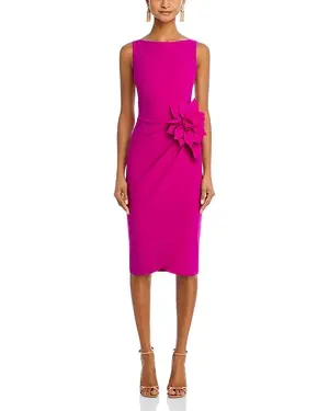 Chiara Boni La Petite Robe Glenaly Flower-applique Dress - Cyclamen