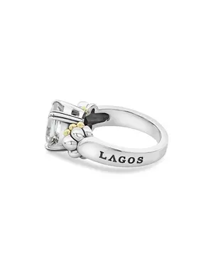 Lagos Sterling & 18k Yellow Gold Glacier Topaz Ring - Silver