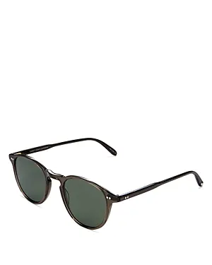 Garrett Leight Round Sunglasses, 46mm Black/black Solid