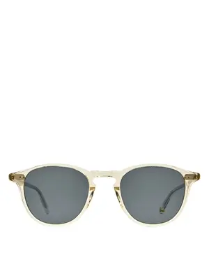Garrett Leight Round Sunglasses, 46mm - Champagne/semi-flat Pure Green