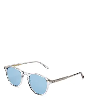Garrett Leight Round Sunglasses, 46mm Clear/blue Solid