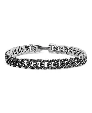 David Yurman Curb Chain Bracelet With Black Diamonds