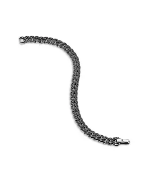 David Yurman Curb Chain Bracelet With Black Diamonds