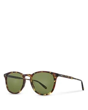 Garrett Leight Kinney Square Sunglasses 49mm Bourbon Tortoise/semi-flat Pure Green