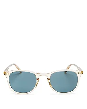 Garrett Leight Kinney Square Sunglasses 49mm Champagne/blue Smoke Polarized