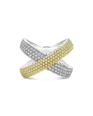 Lagos Sterling And 18k Yellow Gold Diamond Ring