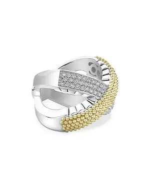 Lagos Sterling And 18k Yellow Gold Diamond Ring