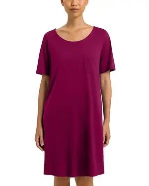 Hanro Cotton Deluxe Sleepshirt Deep Poppy