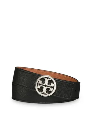 Tory Burch Reversible Logo Belt Black/new Cuoio