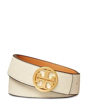 Tory Burch Reversible Logo Belt New Ivory