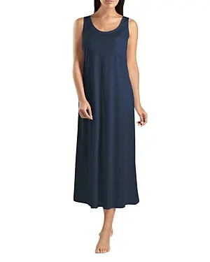 Hanro Cotton Deluxe Tank Nightgown Deep Navy