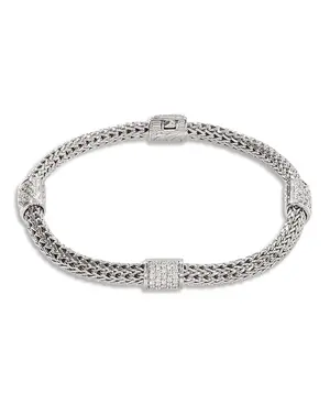 John Hardy Sterling Silver Diamond Bracelet