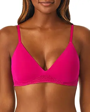 ON GOSSAMER Sleek & Lace Wirefree Bra Deep Magenta