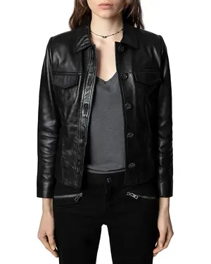 Zadig&Voltaire Liam Leather Jacket - Black