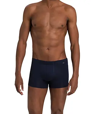 Hanro Cotton Essentials Covered Waistband Boxer Briefs, Pack Of 2 Deep Navy/sumac