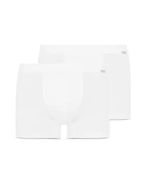 Hanro Cotton Essentials Covered Waistband Boxer Briefs, Pack Of 2 - White