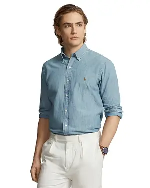 Polo Ralph Lauren Classic Fit Long Sleeve Cotton Button Down Shirt - Chambray