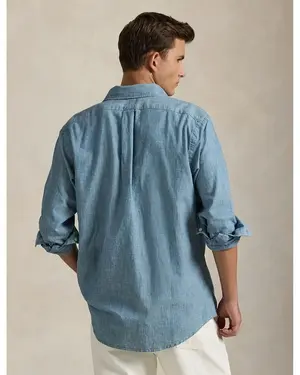 Polo Ralph Lauren Classic Fit Long Sleeve Cotton Button Down Shirt - Chambray