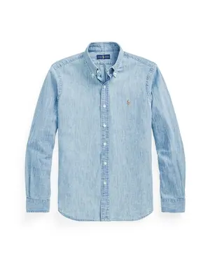 Polo Ralph Lauren Classic Fit Long Sleeve Cotton Button Down Shirt - Chambray