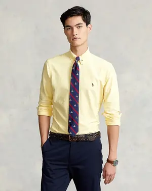 Polo Ralph Lauren Classic Fit Long Sleeve Cotton Oxford Button Down Shirt - Yellow
