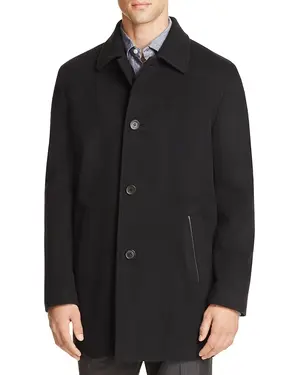Cole Haan Wool-cashmere Topper Coat - Black