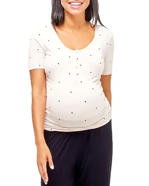 NOM MATERNITY Rhys Nursing Maternity Pajama Top - Dots