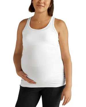 Beyond Yoga Maternity Racerback Tank - Cloud White