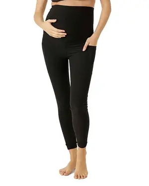 Beyond Yoga Out Of Pocket High Waisted Maternity Leggings - Darkest Night