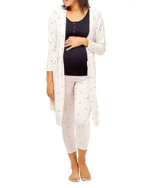 NOM MATERNITY Second Skin Maternity Robe Dots