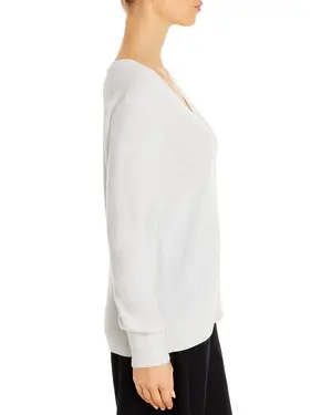 Vince Weekend V-neck Cashmere Sweater - White