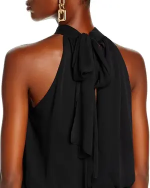 Alice + Olivia Maris Halter Neck Top - Black