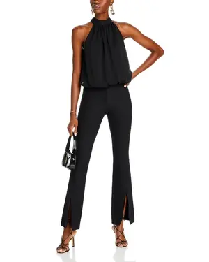 Alice + Olivia Maris Halter Neck Top - Black