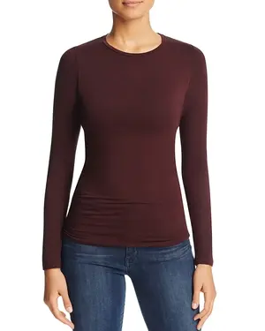 Majestic Filatures Crewneck Long Sleeve Tee - Aubergine