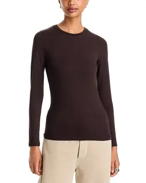 Majestic Filatures Majestic Filatures Crewneck Long Sleeve Tee Chocolate