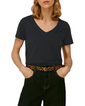 Whistles Sophie V-neck Cotton Tee